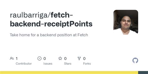 Github Raulbarrigafetch Backend Receiptpoints Take Home For A
