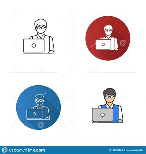 Programmer Icon Vector Isolated On White Background Logo Concept Of