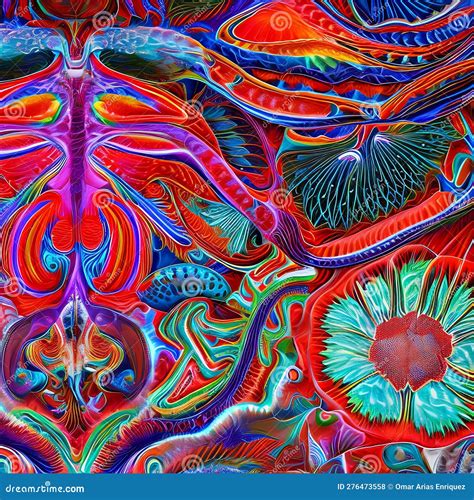 A Psychedelic Interpretation Of The Human Body With Organs And Bones