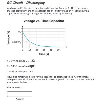 Solved RC Circuit Discharging You Have An RC Circuit A Chegg