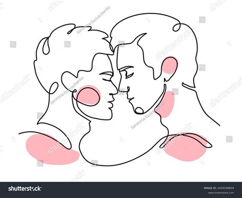 Gay Couple Kissing Man Kiss Two Stock Vector Royalty Free 2420299659