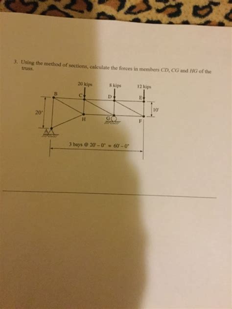 Solved 3using The Method Of Sections Calculate The Forces