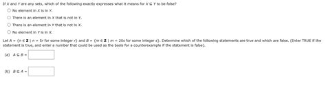 Solved If X And Y Are Any Sets Which Of The Following Chegg Com