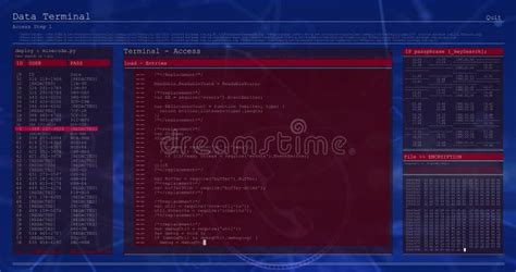 image of digital interface screen with programming language moving in
