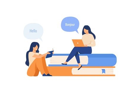 Happy Women Learning Language Graphic By Pch Vector Creative Fabrica