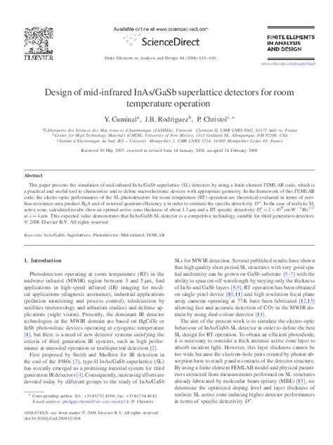 Pdf Design Of Mid Infrared Inasgasb Superlattice Detectors For Room Temperature Operation