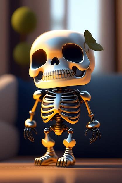 Premium Ai Image Cute Small Skeleton Waving At Me And Smiling