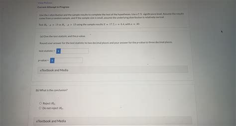 Solved Use The T Distribution And The Sample Results To Chegg