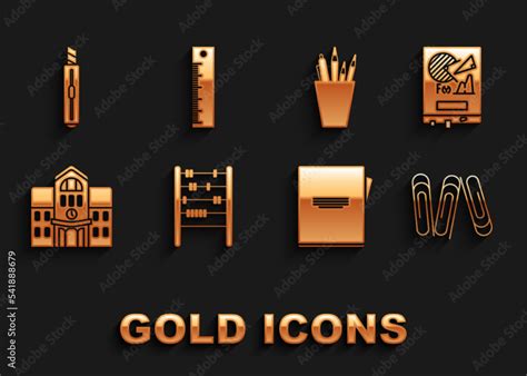 Set Abacus Board With Graph Chart Paper Clip Notebook School Building Pencil Case