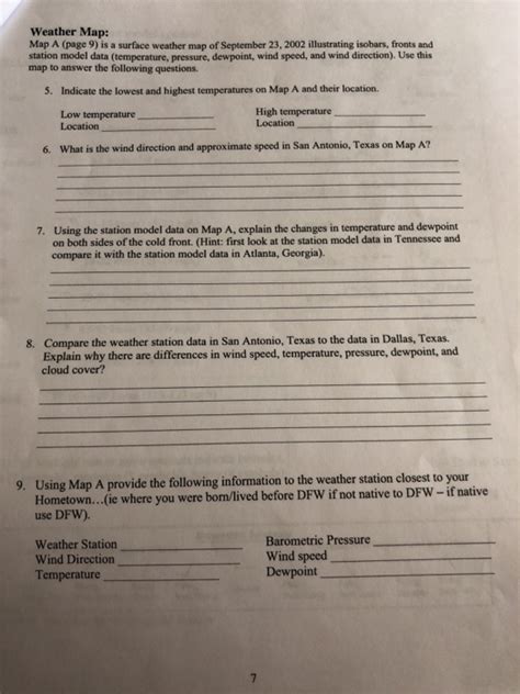 Solved Weather Map Map A Page Is A Surface Weather Map Chegg Com