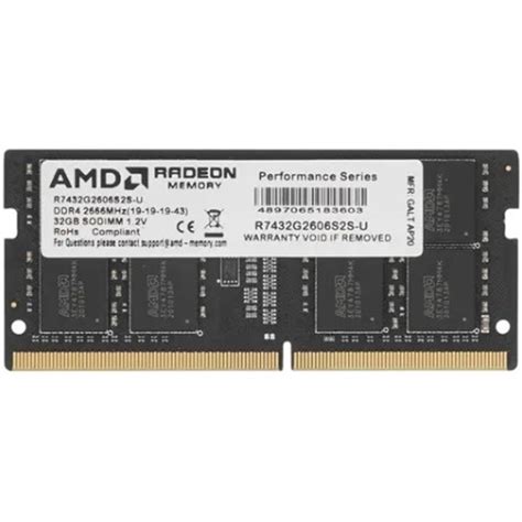 Оперативная память Amd So Dimm Ddr4 32gb 2666mhz Pc 21300 Radeon R7 Performance Series Cl19