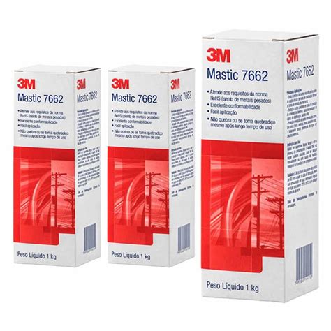 Massa Para Calafetar 3m Mastic 7662 Bege 1kg Kit Com 3un