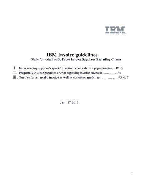 Fillable Online IBM Invoice Guidelines Fax Email Print PdfFiller