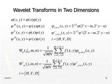 Ppt Cs589 04 Digital Image Processing Lecture 9 Wavelet Transform
