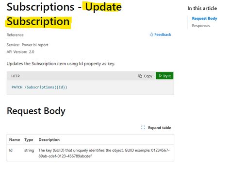 How To Use Add And Update Subscriptions In Power Bi Using Rest Api Microsoft Qanda