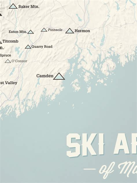 Maine Ski Resorts Map Poster Best Maps Ever
