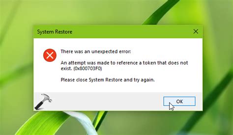 Fix System Restore Error 0x800703f0 In Windows 1087