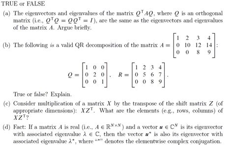 solved true or false a the eigenvectors and eigenvalues of