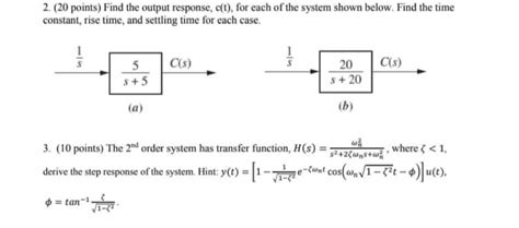 solved 2 20 points find the output response c t for