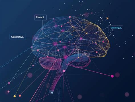 digital brain with neural network connections stock image image of