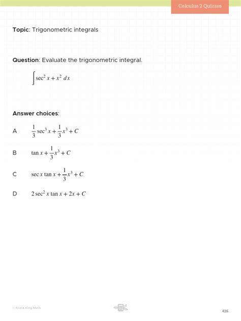 Trigonometric Integrals Pdf Trigonometric Functions Geometric