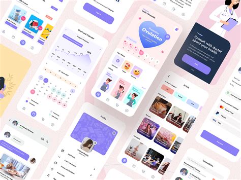 Lofee Free Woman Health Ui Mobile Design Kit Behance