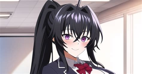 aI-generated illustration, High School DxD, Akeno Himejima / 姫島朱乃 - pixiv