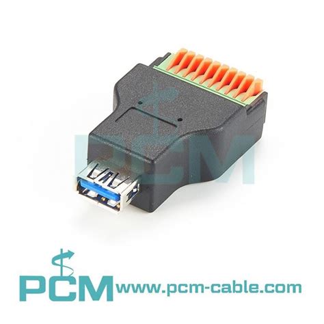 Usb 3 Tersuai 0 Pembekal Blok Terminal 10 Pin Soket Pengeluar Sebut