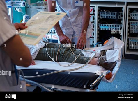 Patient In The Shock Room In The Intensive Care Unit Of A University