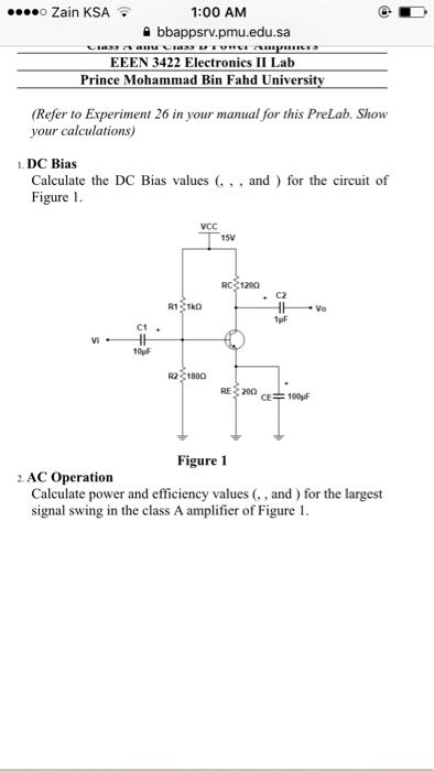 Solved Calculate The DC Bias Values And For The Chegg