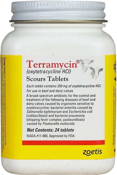 Terramycinoxytetracycline Hcl 250mg Tablets For Clinical Packaging
