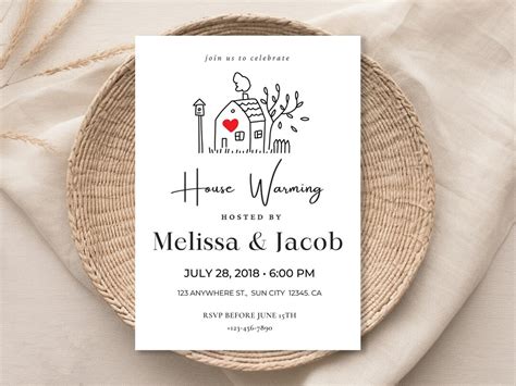 Editable House Warming Invitation Template Housewarming Party Invite