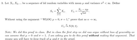 Solved Let X X Be A Sequence Of Iid Random Chegg Com