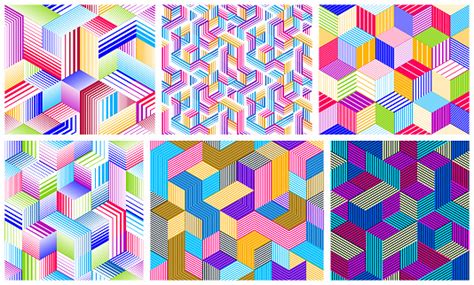 원활한 등각선 기하학적 패턴 세트 3d 큐브 벡터 타일링 배경 건축 및 건설 벽지 디자인 0명에 대한 스톡 벡터 아트 및 기타 이미지 Istock