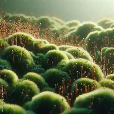 Extreme Macro Photo Of Moss Plants Microscopic Beauty Unveiled Stock