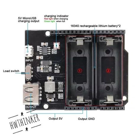 Jual Modul Power Bank Esp8266 Esp32 Baterai Battery Shield 16340 Untuk