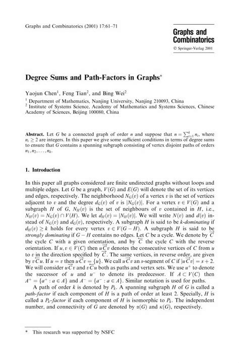 pdf degree sums and path factors in graphs dokumen tips