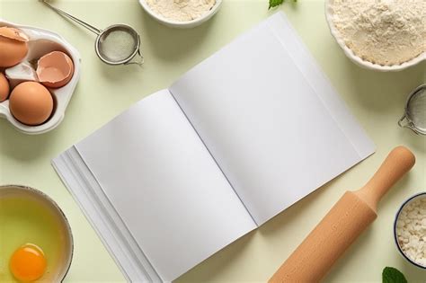 Mockup Of An Open Book To A Page With The Word Cook On A Table A Perfect Representation