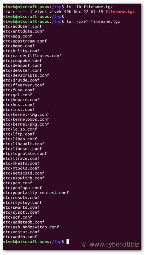 UNIX Linux Decompress Tgz Tar Gz And Extract Files NixCraft