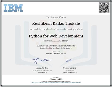 Rushikesh Thokale on LinkedIn: #webdevelopment #python #certificationcomplet