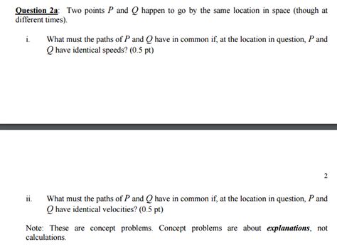 Solved Two Points P And Q Happen To Go By The Same Location Chegg