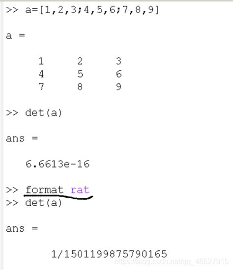用matlab计算矩阵和行列式 matlab计算行列式 csdn博客