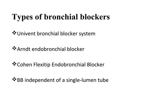 One Lung Ventilation Ppt Lung And Respiratory Health Diseases And Conditions