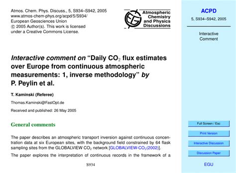 Pdf Daily Co2 Flux Estimates Over Europe From Continuous Atmospheric Measurements 1 Inverse