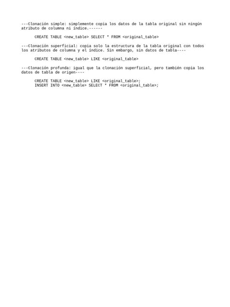 Clonar Tabla Sql Pdf