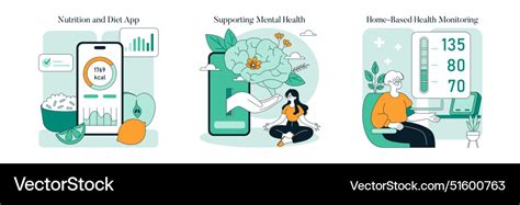 Wellness Monitoring Flat Royalty Free Vector Image