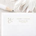 Elegant Gold Script Monogram Return Address Label Zazzle