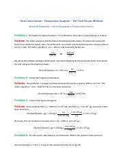 Unit Conversions Dimensional Analysis Docx Unit Conversions Dimension Analysis The Unit