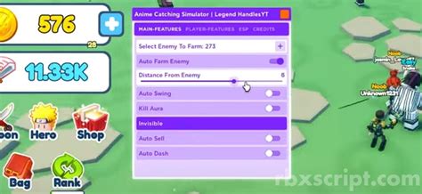 Anime Catching Simulator Kill Aura Auto Farm Auto Sell Scripts RbxScript