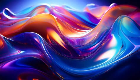 Fluid Wavy Artistic Modern Colorful Abstract Background Texture Generative Ai Stock